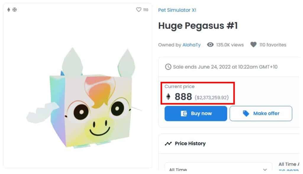 Rainbow Huge Pegasus NFT on Sale for Over 2 Million US Dollars! - PETSIMXVALUES.NET